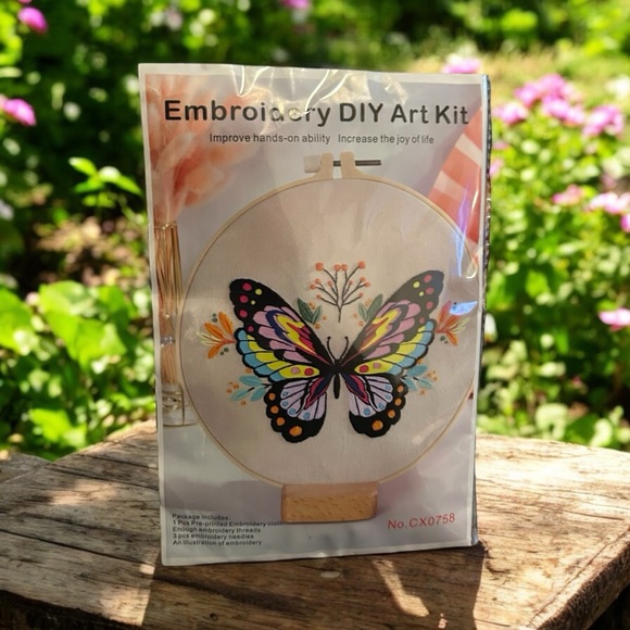 Office | Colorful Butterfly Embroidery Diy Art Kit | Poshmark